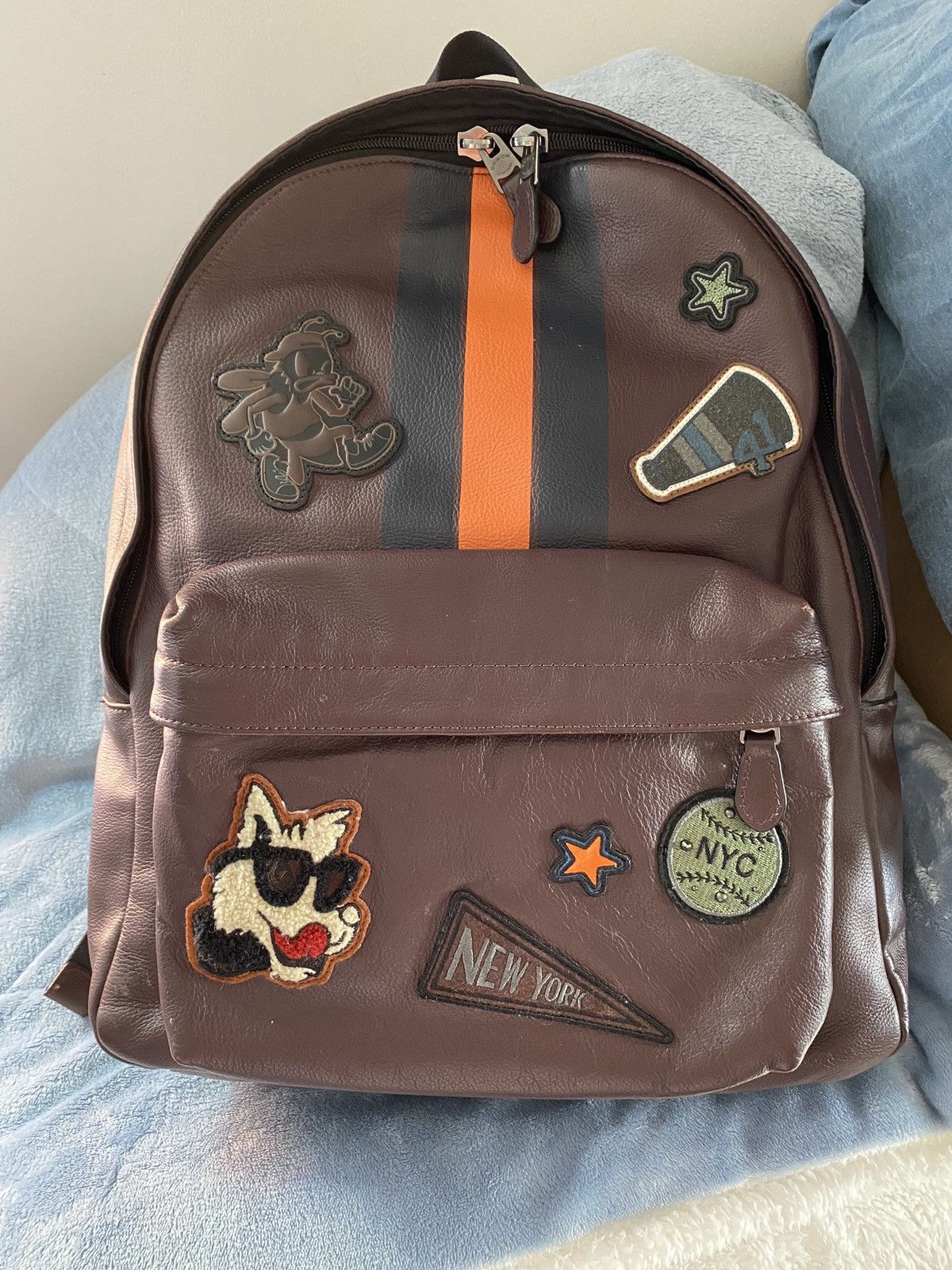 Coach Coach Leather Campus Backpack with Varsity Stripe | Grailed