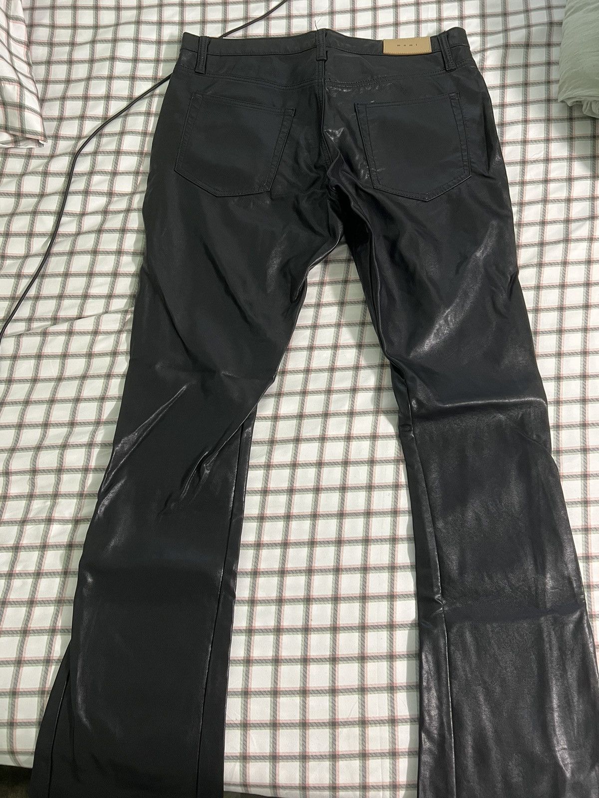 Japanese Brand × MNML MNML Vegan Leather Flared Pants | Grailed