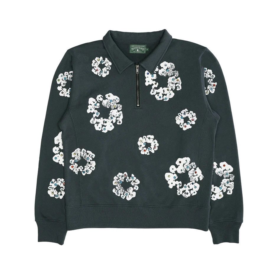 DENIM TEARS RHINESTONE STUDDED HALF ZIP (M) | Grailed