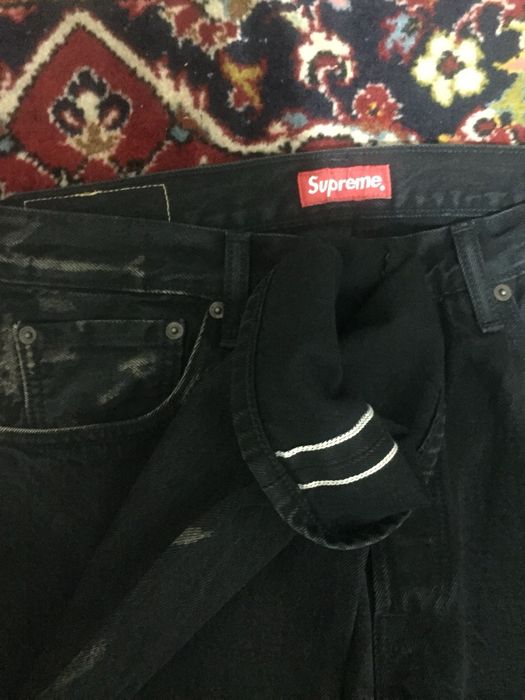 Supreme Black Distressed Denim | Grailed