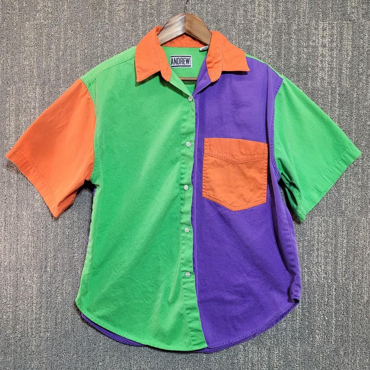 Retrofit × Streetwear × Vintage Vintage 80s colorblock shirt | Grailed