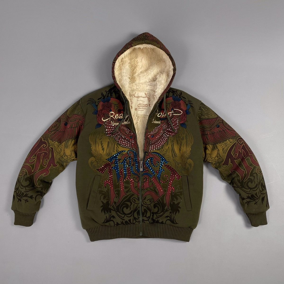 Christian Audigier × Ed Hardy × Vintage Vintage Really Point Sherpa ...