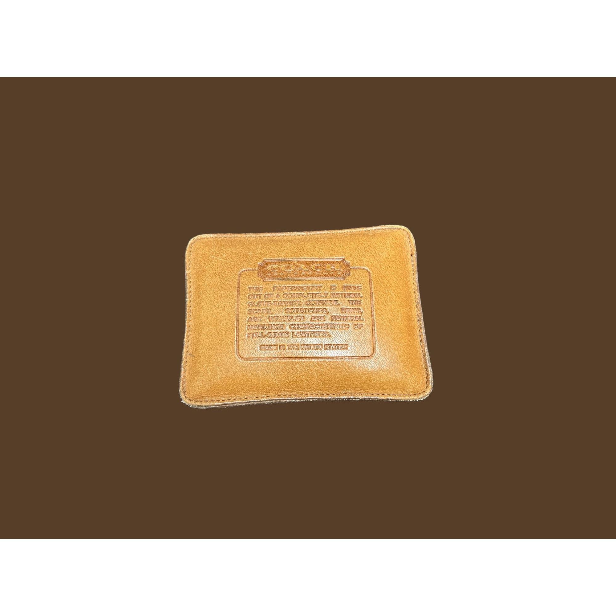 Coach Vintage RARE Coach brown leather beanbag paperweight Office | Grailed