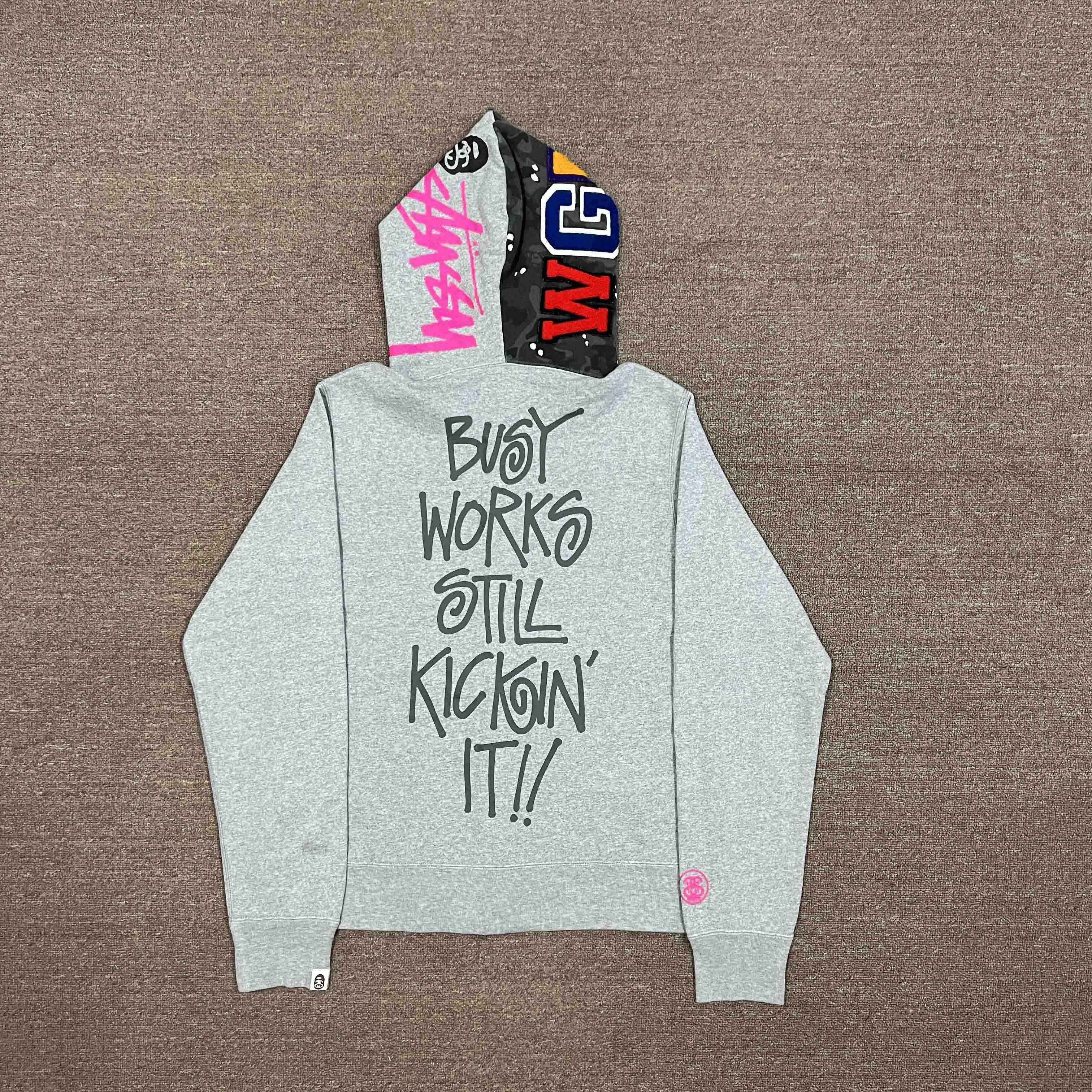 Bape × Stussy Bape X Stussy Half Camo Shark Hoodie | Grailed