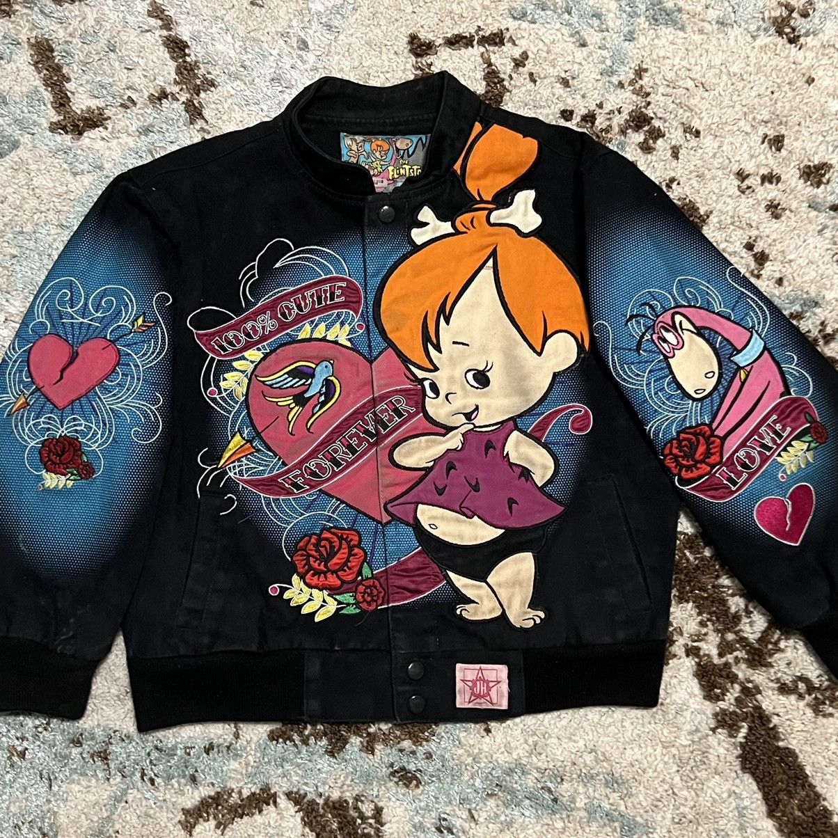 JH Design × Vintage Vintage Flintstones Pebbles JH Design Racing Jacket ...
