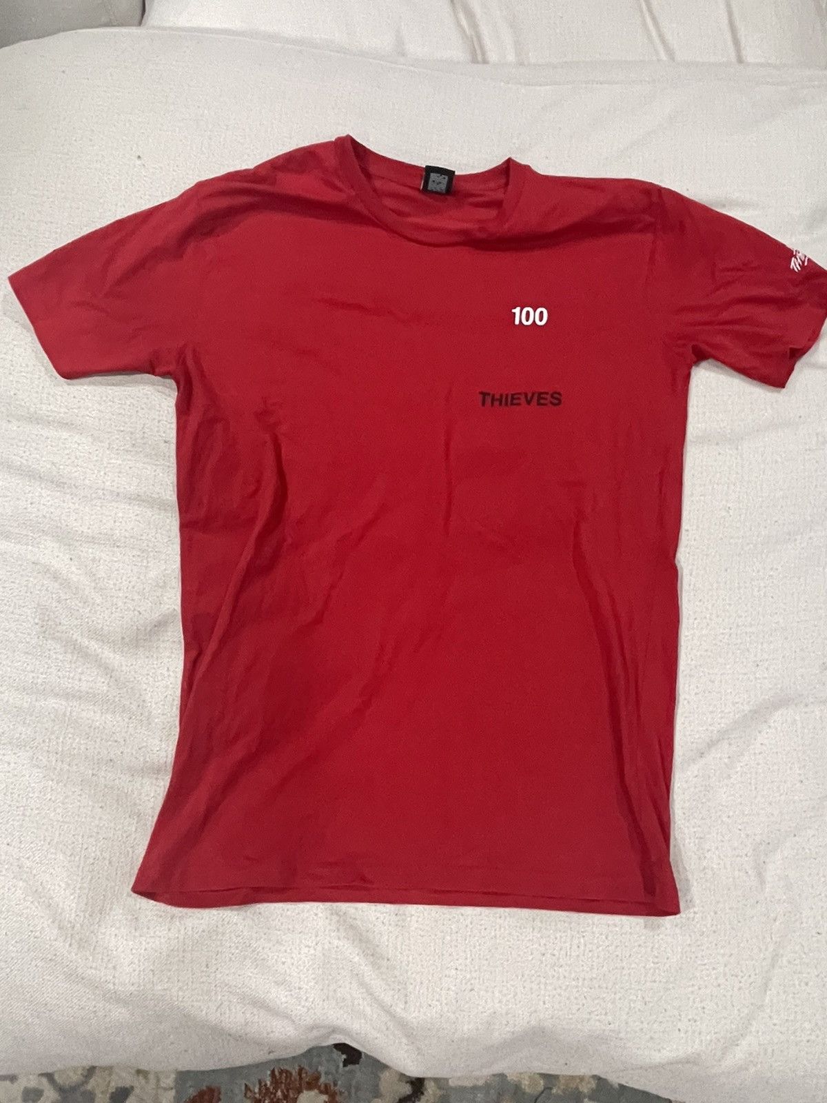100 Thieves 100 Thieves Red Numbers Tee | Grailed