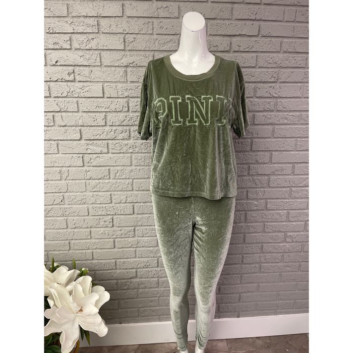 Pink Victoria's Secret PINK Velour Lounge Pant & Top 2 Pcs Set Si | Grailed