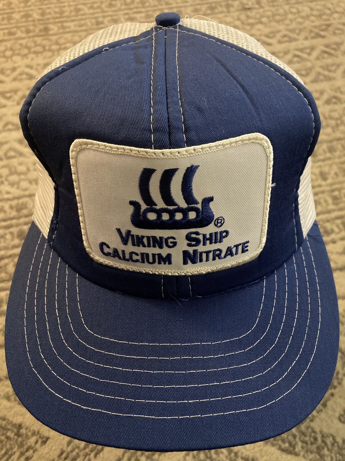 Snap Back × Trucker Hat × Vintage Viking Ship Calcium Nitrate Trucker ...