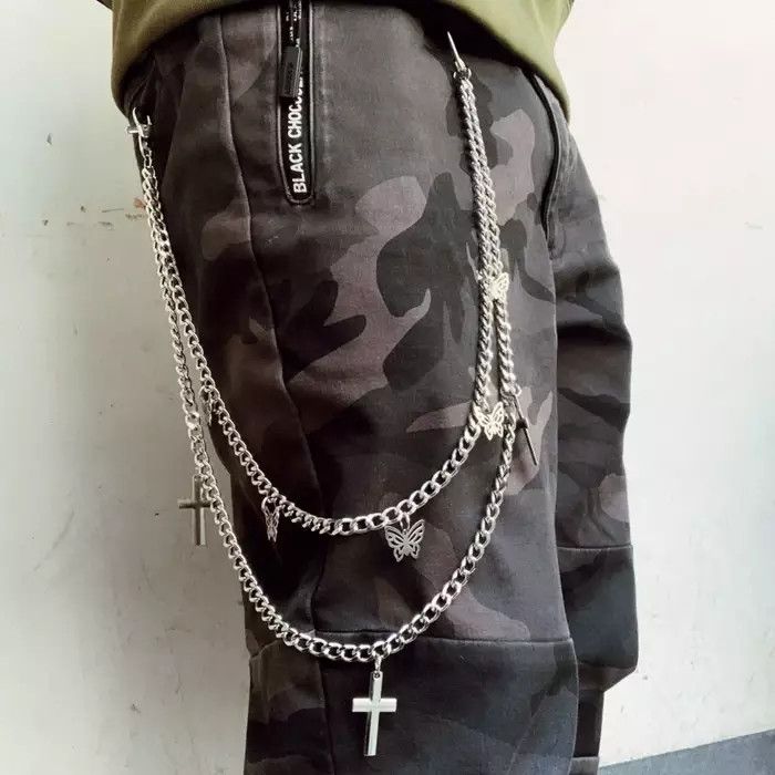 Jewelry × Playboi Carti × Vintage Cross butterfly two-layer silver ...