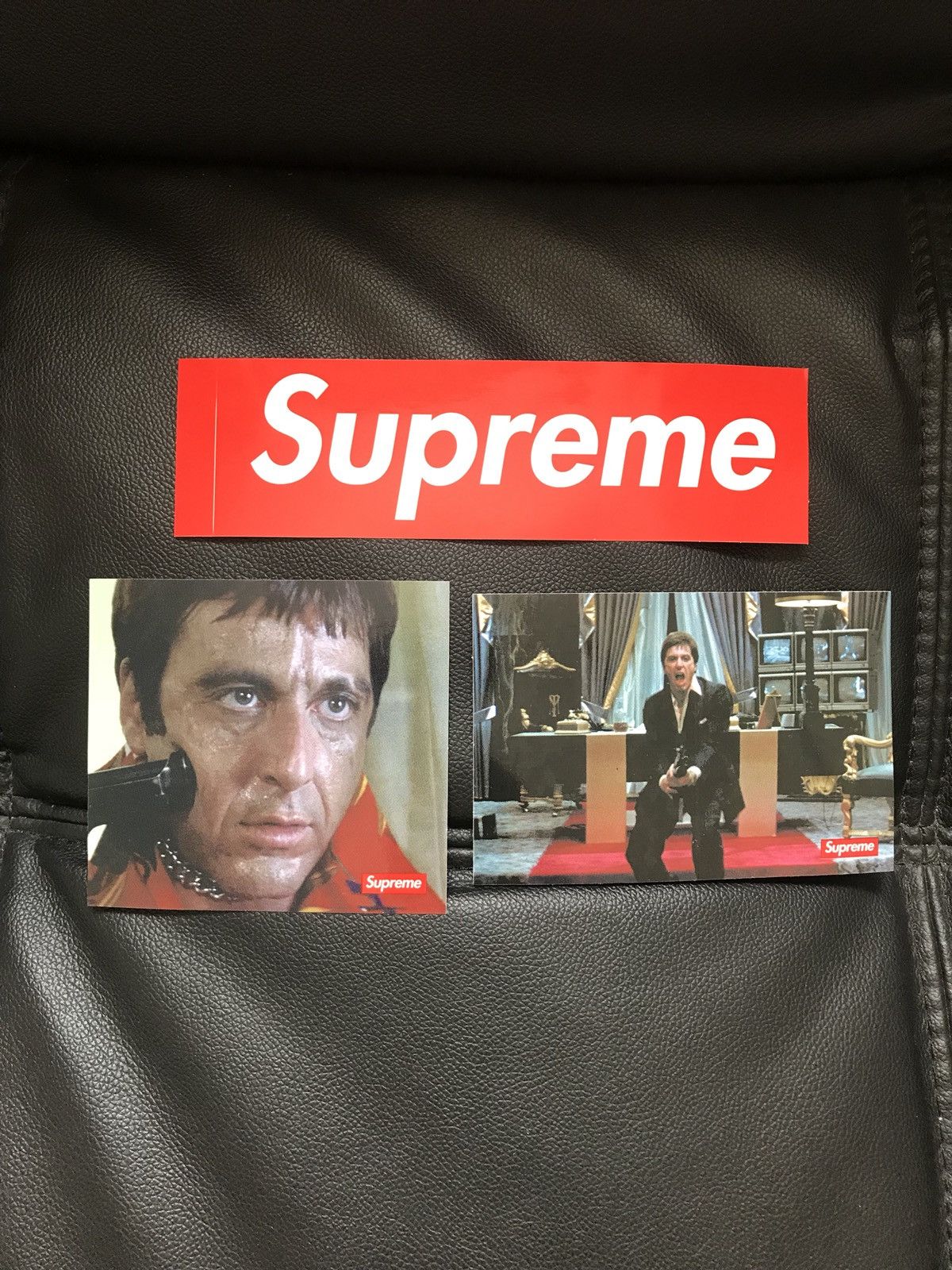 Supreme 3 Stickers Pack (Scarface Shower, Scarface Friend, Red Box Logo ...