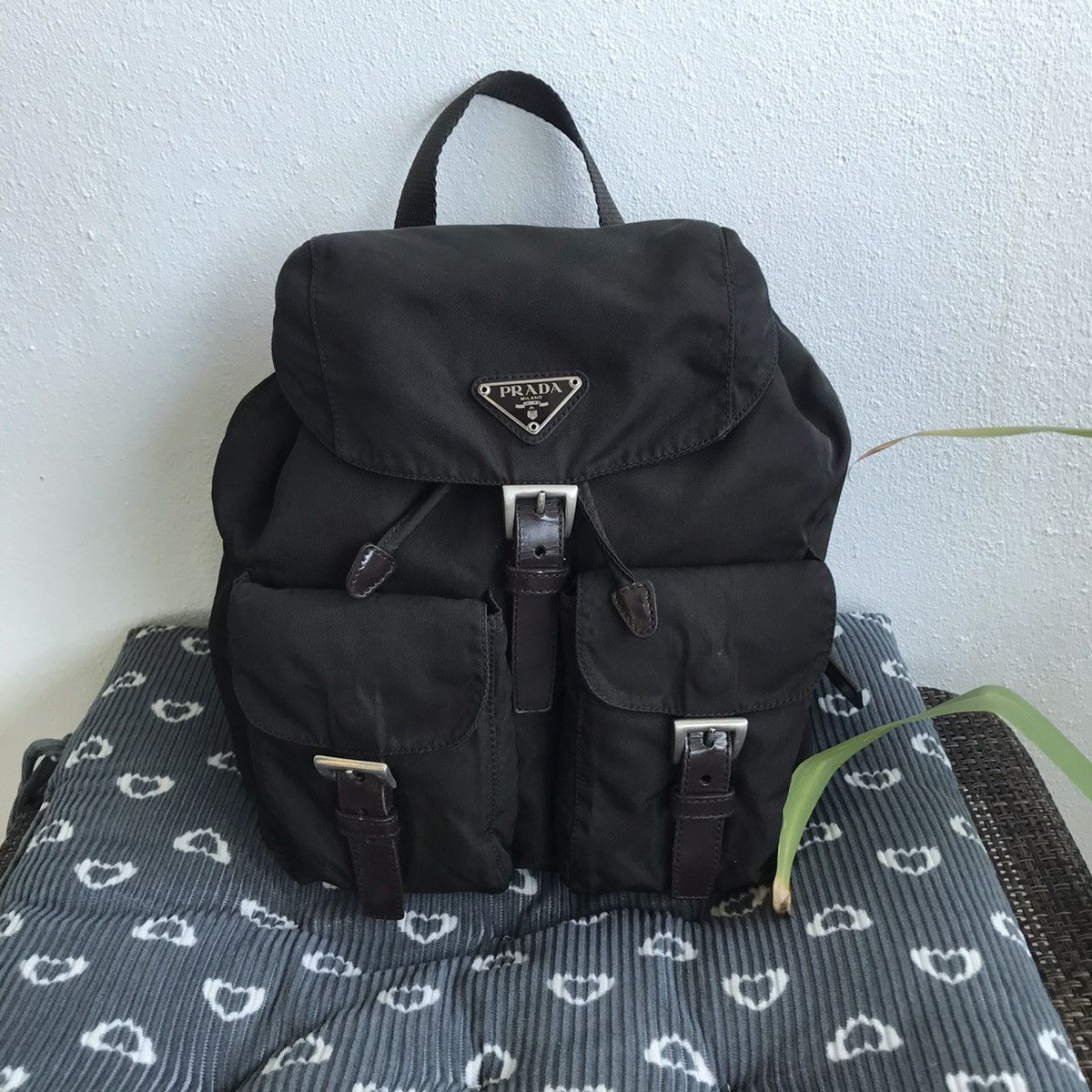 Vintage 🔥RARE ITEM🔥-Authentic- Prada Dark Green Nylon Mini Backpack ...