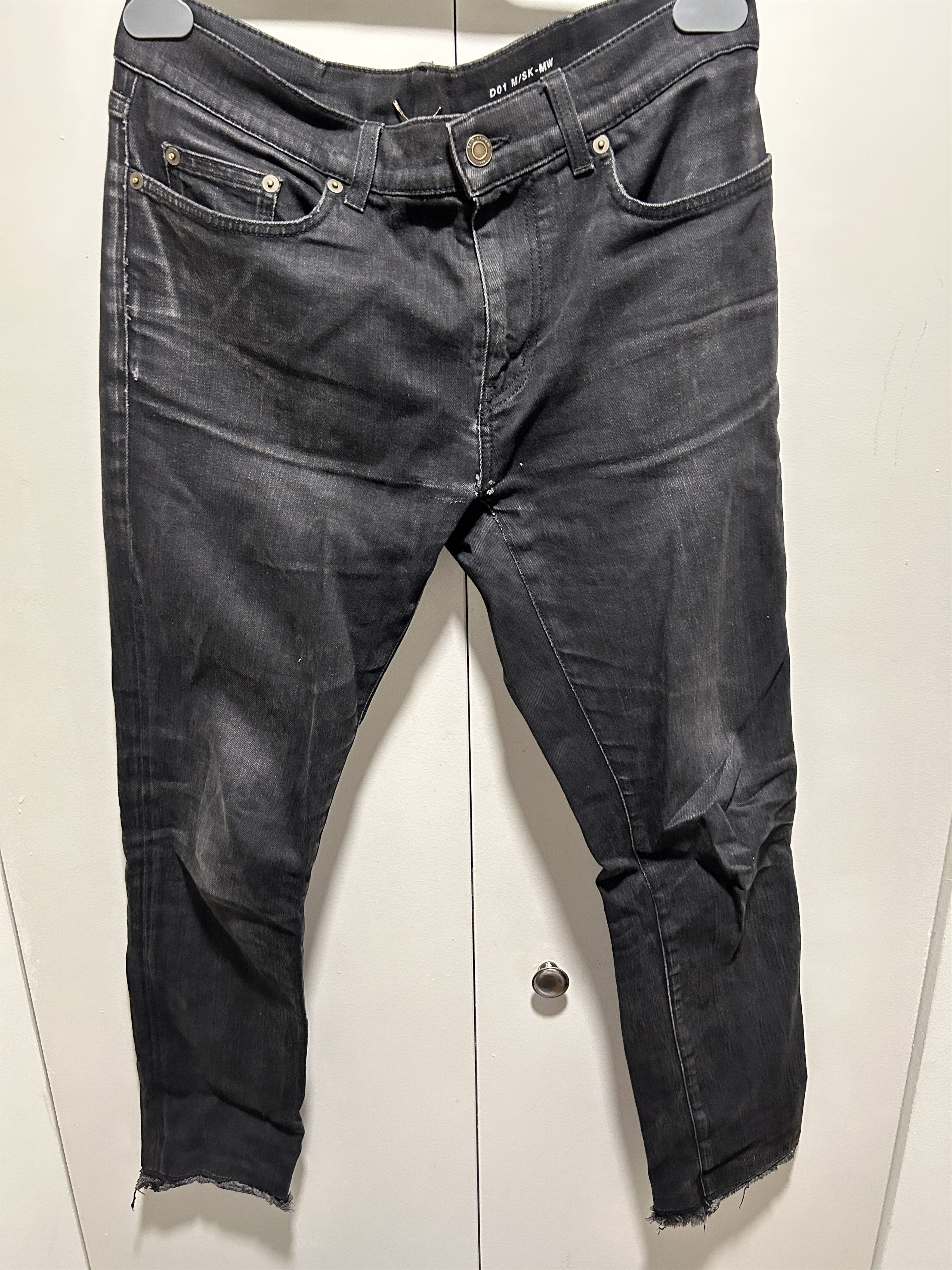 Hedi Slimane SAINT LAURENT Paris SLP D01 Raw Hem Denim Black Jeans ...