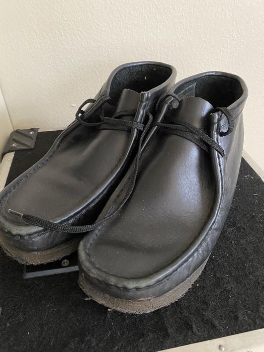 Clarks Wallabee High Black Leather | Grailed