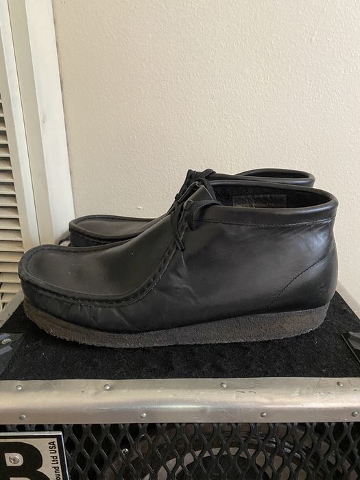 Clarks Wallabee High Black Leather | Grailed