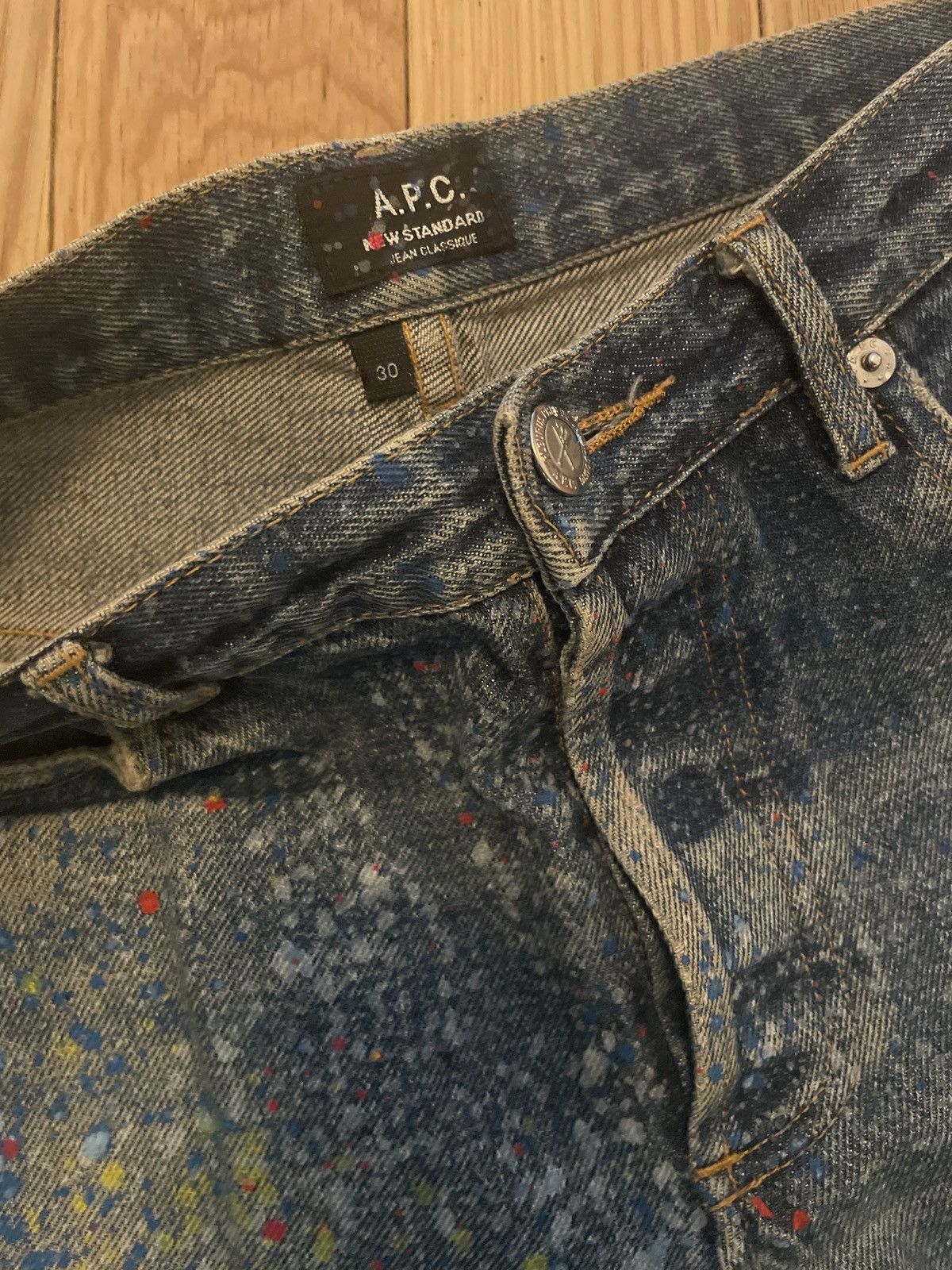 A.P.C. APC New Standard Paint Splatter Denim Program 1/1 SIGNED | Grailed