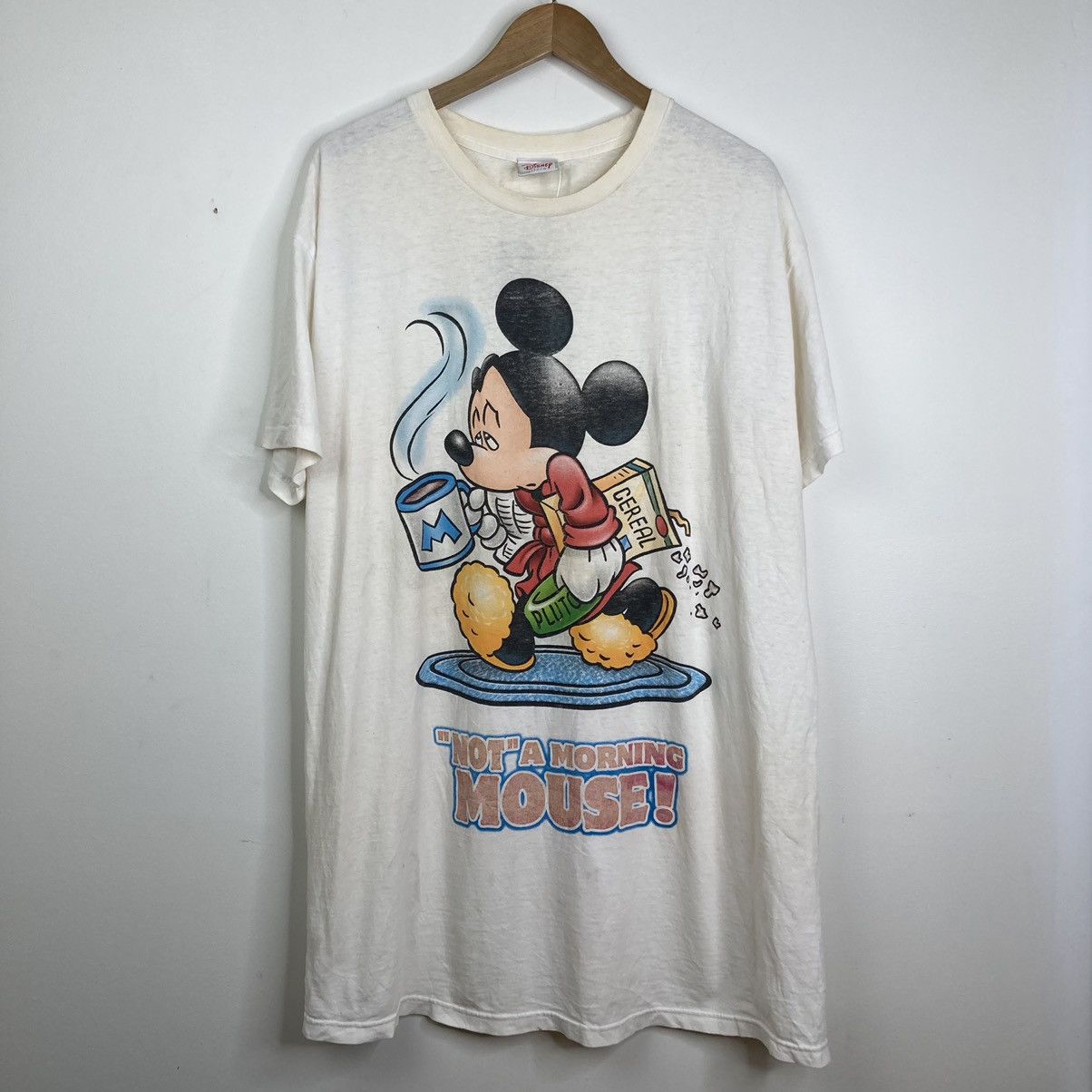 Disney × Vintage Disney Mickey Mouse Not A Morning Mouse Oversized ...