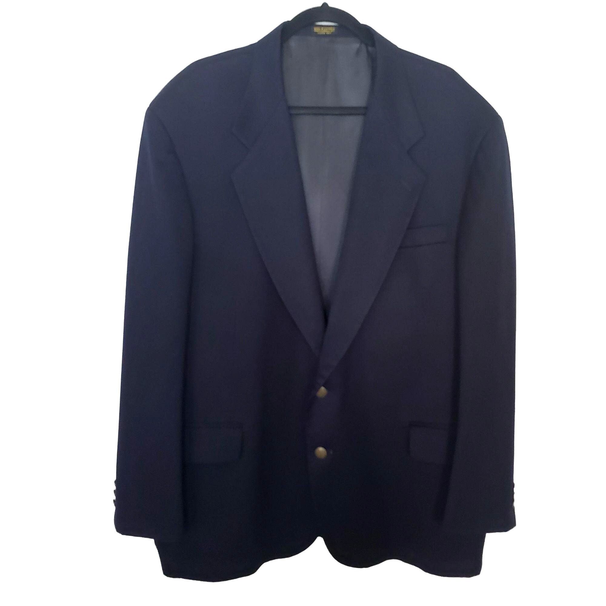 Vintage Oscar de la Renta 2 Button Navy 100% Worsted Wool 50R | Grailed