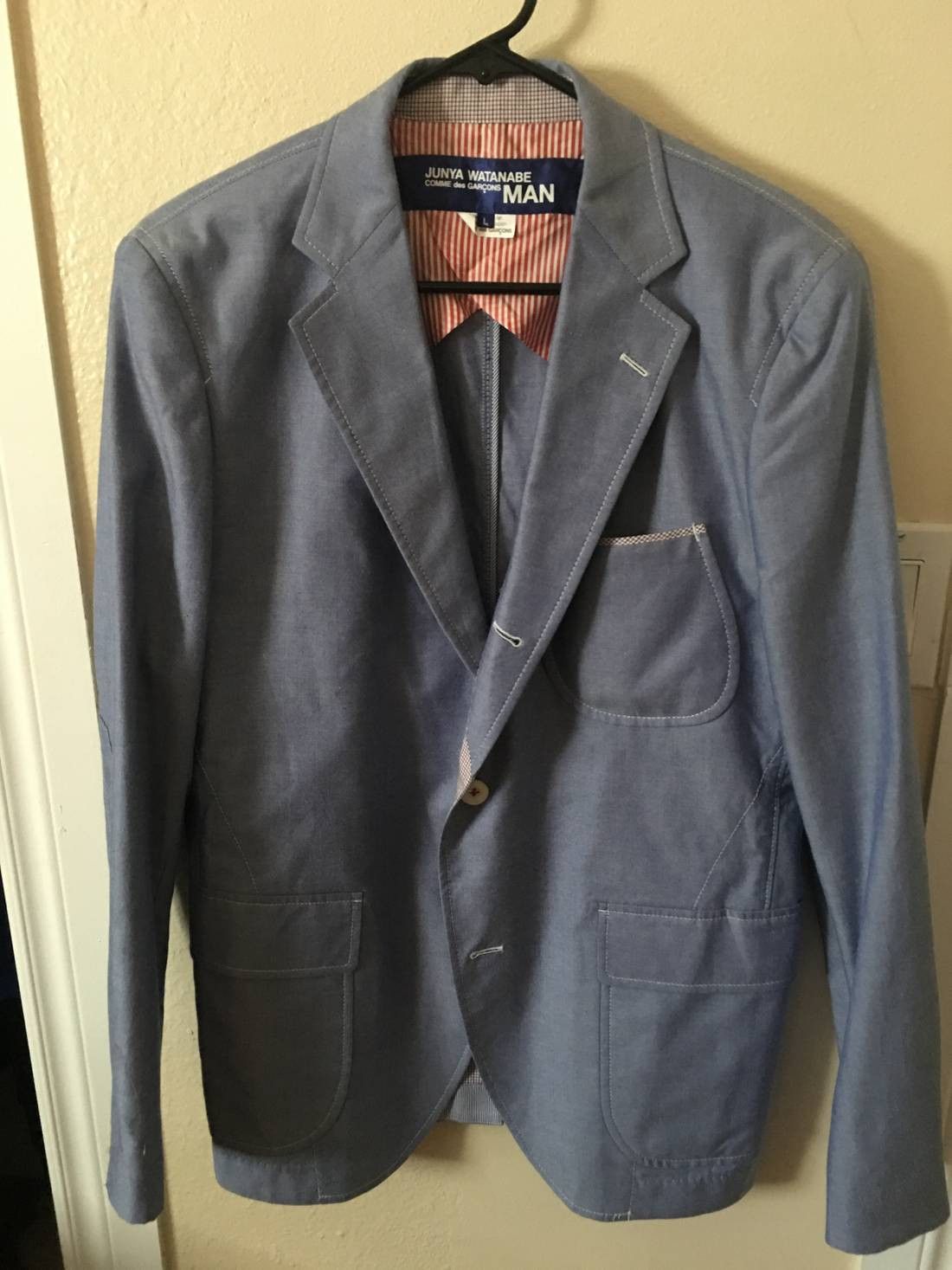 Junya Watanabe New Light Blue Blazers, Elbow Patches | Grailed