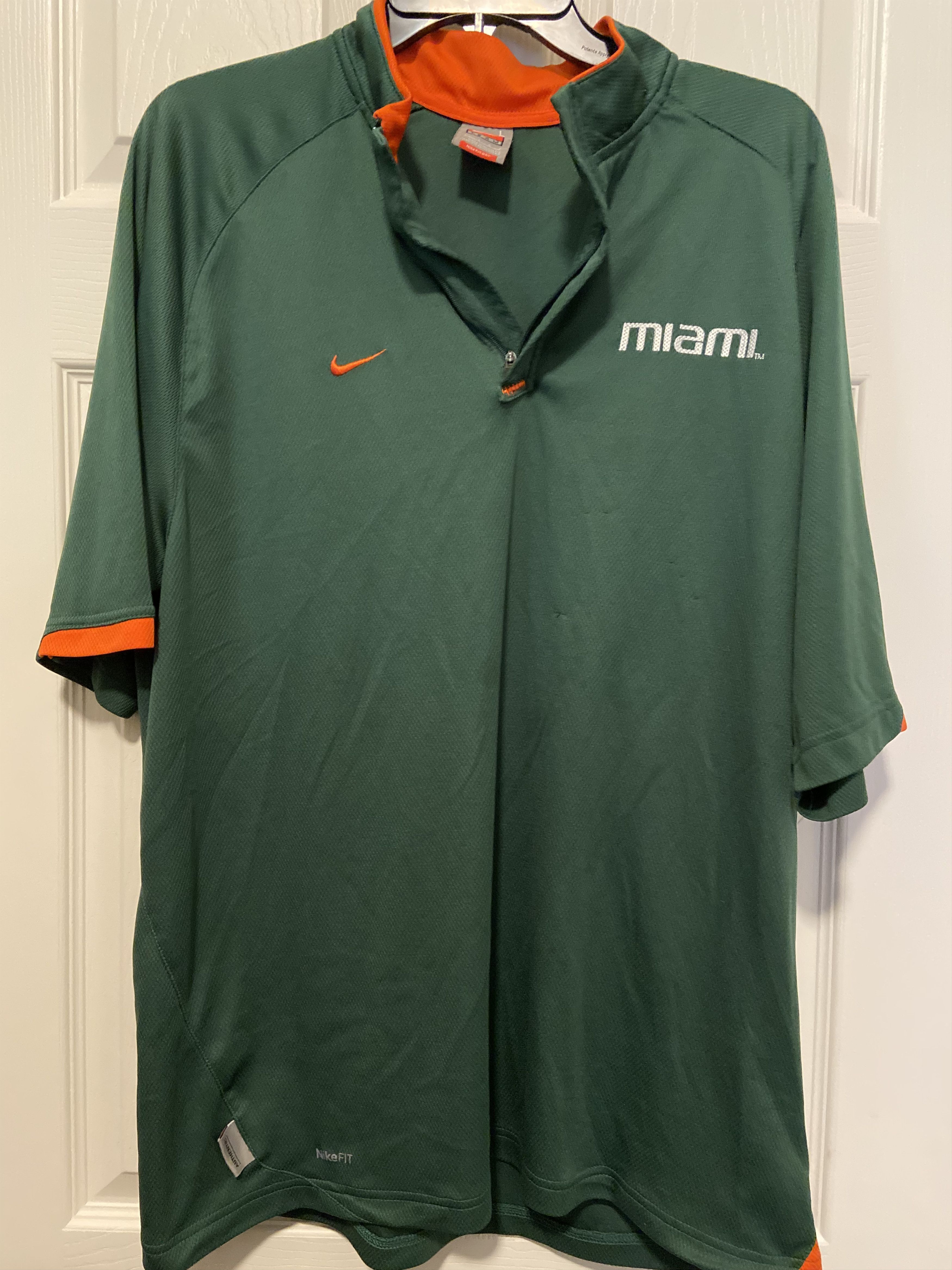 Nike Vintage Nike Team Authentic Miami Hurricane Fit Dry 1/4 zip | Grailed
