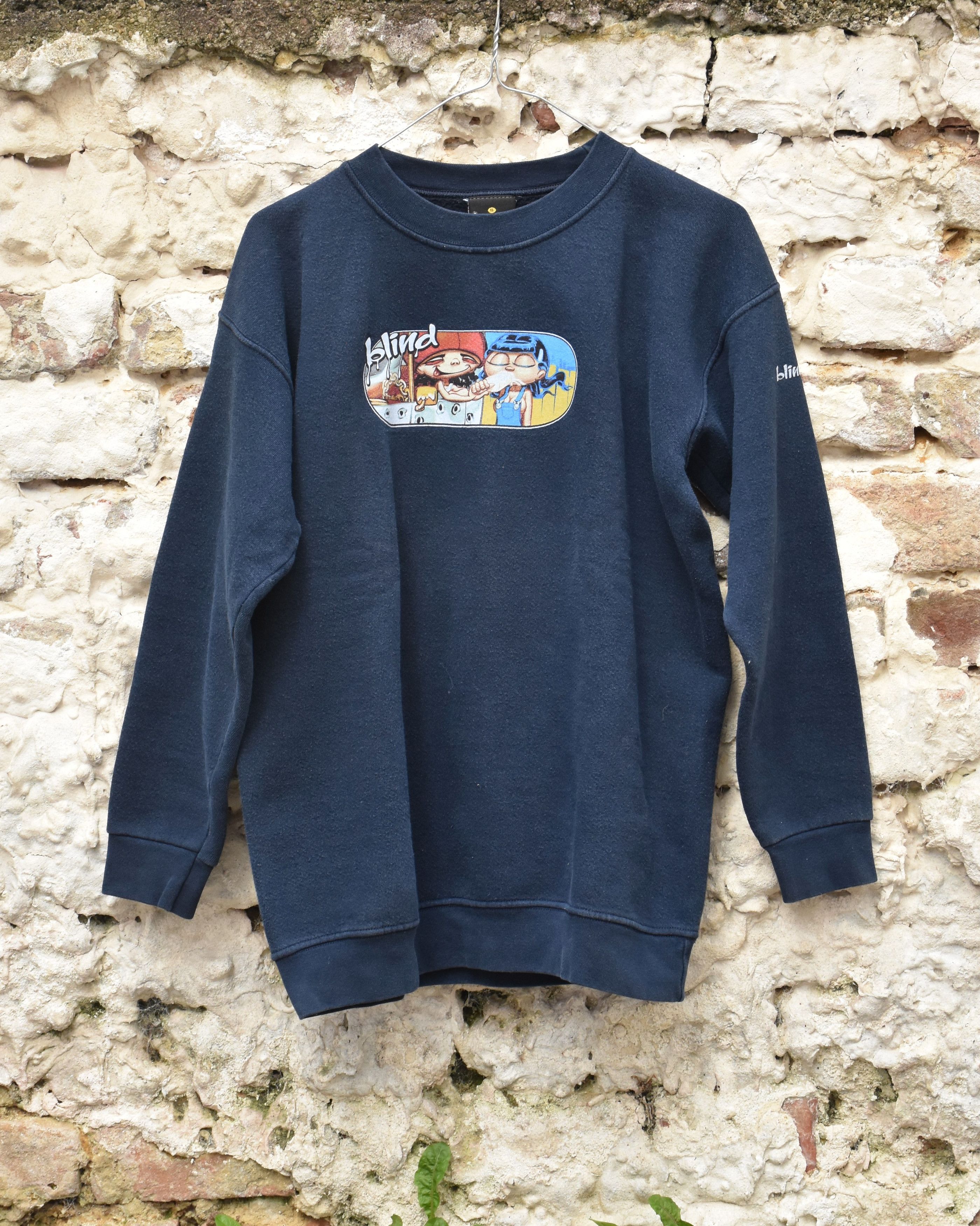 Hook-Ups × Only The Blind × Vintage 90s Vintage Blind sweater hoodie girl ice car skull print ...