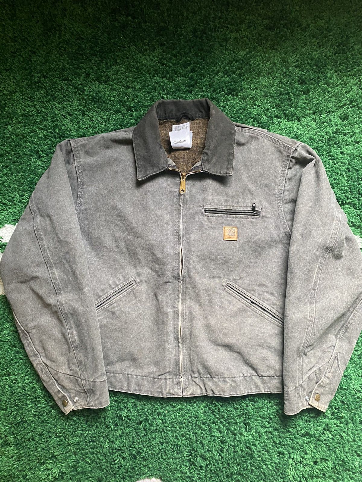 Carhartt × Vintage Vintage Carhartt Detroit jacket faded grey J97 | Grailed