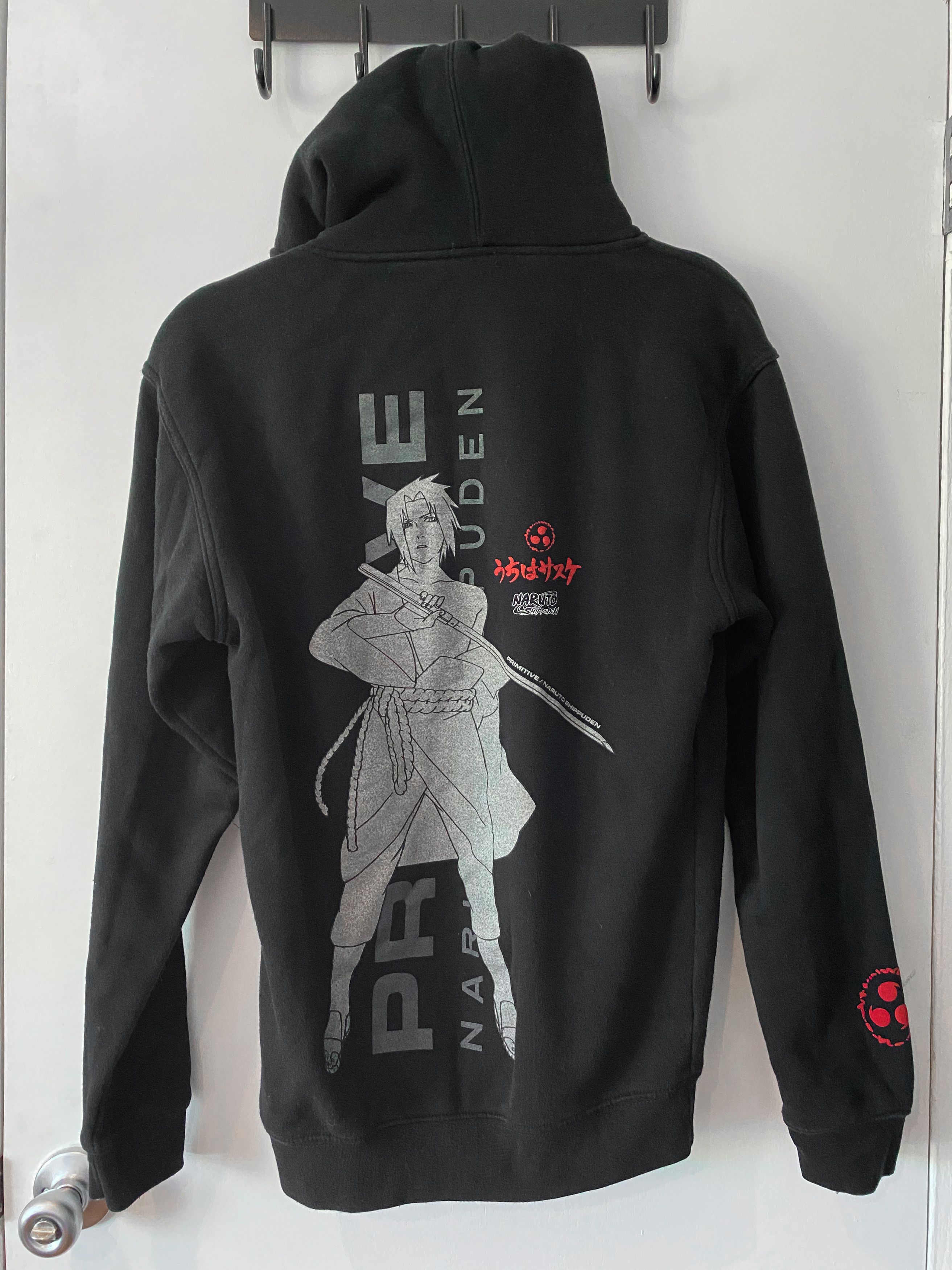 Primitive Primitive x Naruto Shippuden Sasuke Uchiha Black Hoodie | Grailed
