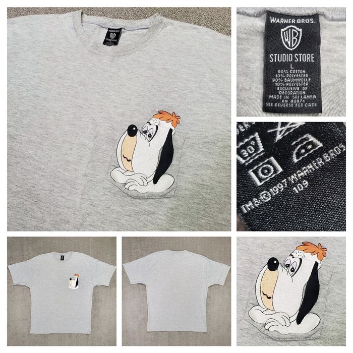Vintage VINTAGE DROOPY DOG POCKET Tee 1997 Warner Bros Heather Grey ...