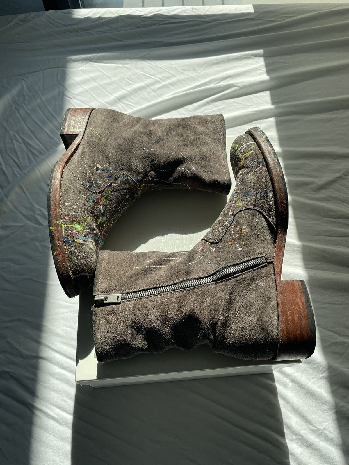 Maison Margiela Margiela Paint Splatter Campus Boot | Grailed