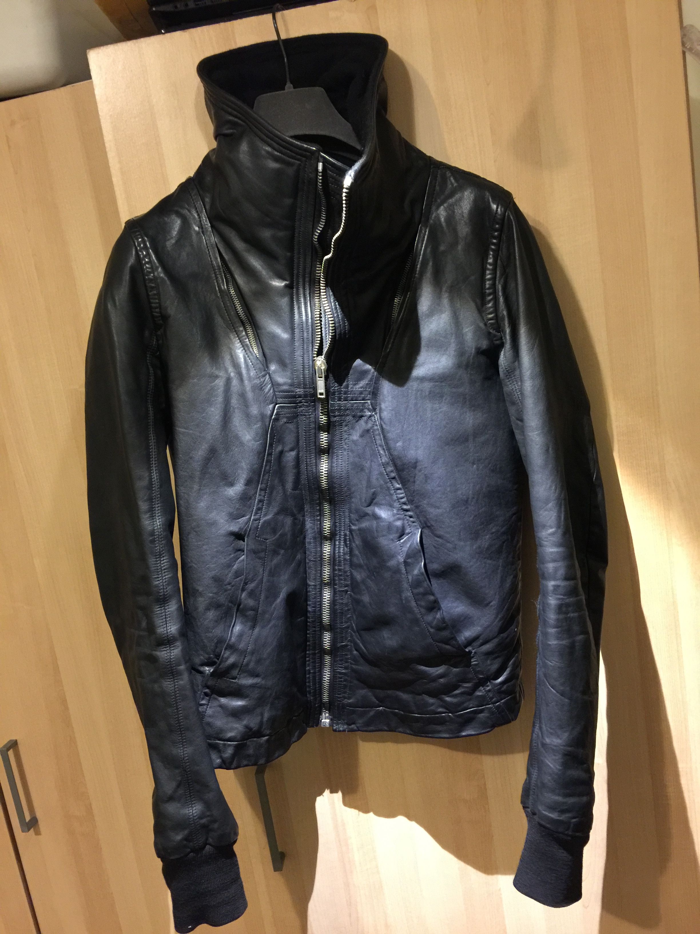 Rick Owens STAG Geo Funnel Neck Calf Leat | Grailed