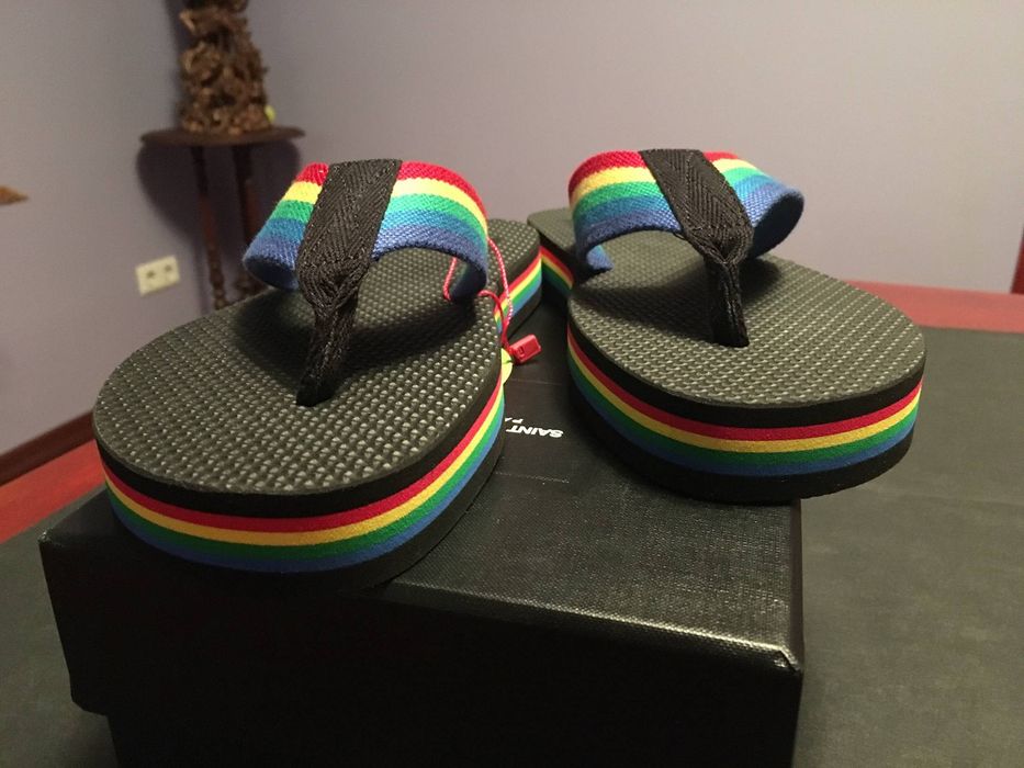 Saint Laurent Paris FINAL DROP / SS'16 Degrade Jacquard Rainbow Flip ...