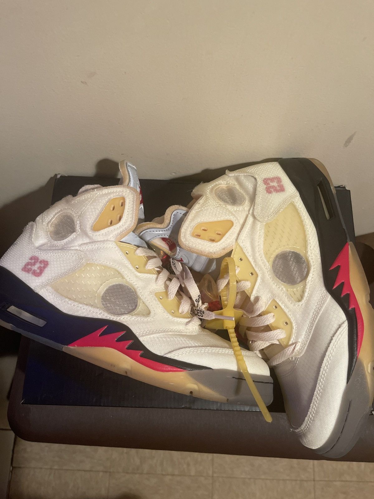 Jordan Brand Sail fire red Off White 5 | Grailed