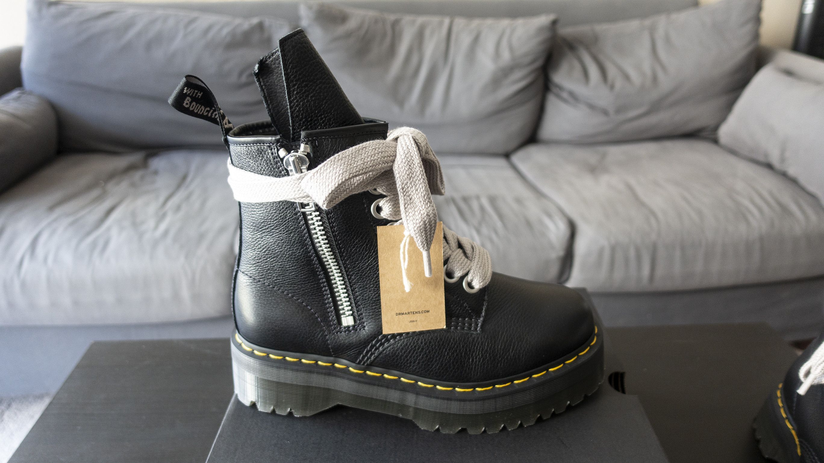 Dr. Martens × Rick Owens Rick Owens Doc Martens 1460 Quad Leather Boots ...