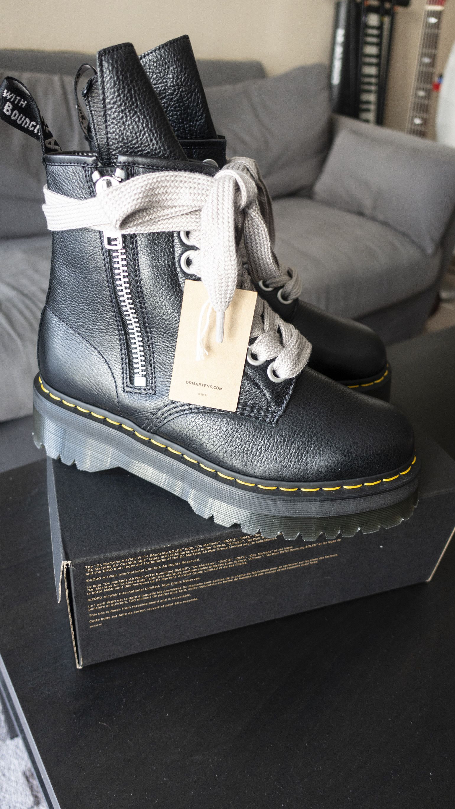 Dr. Martens × Rick Owens Rick Owens Doc Martens 1460 Quad Leather Boots ...