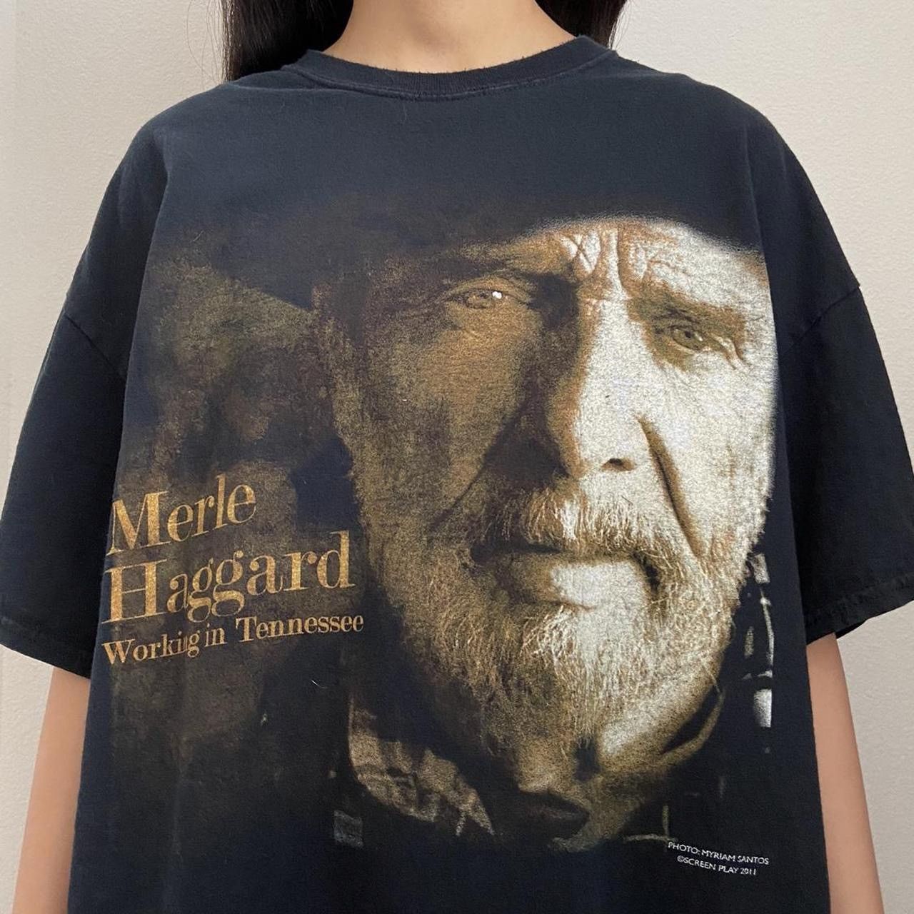 Band Tees × Vintage Vintage Merle Haggard 2000s Band Graphics Black Tee ...