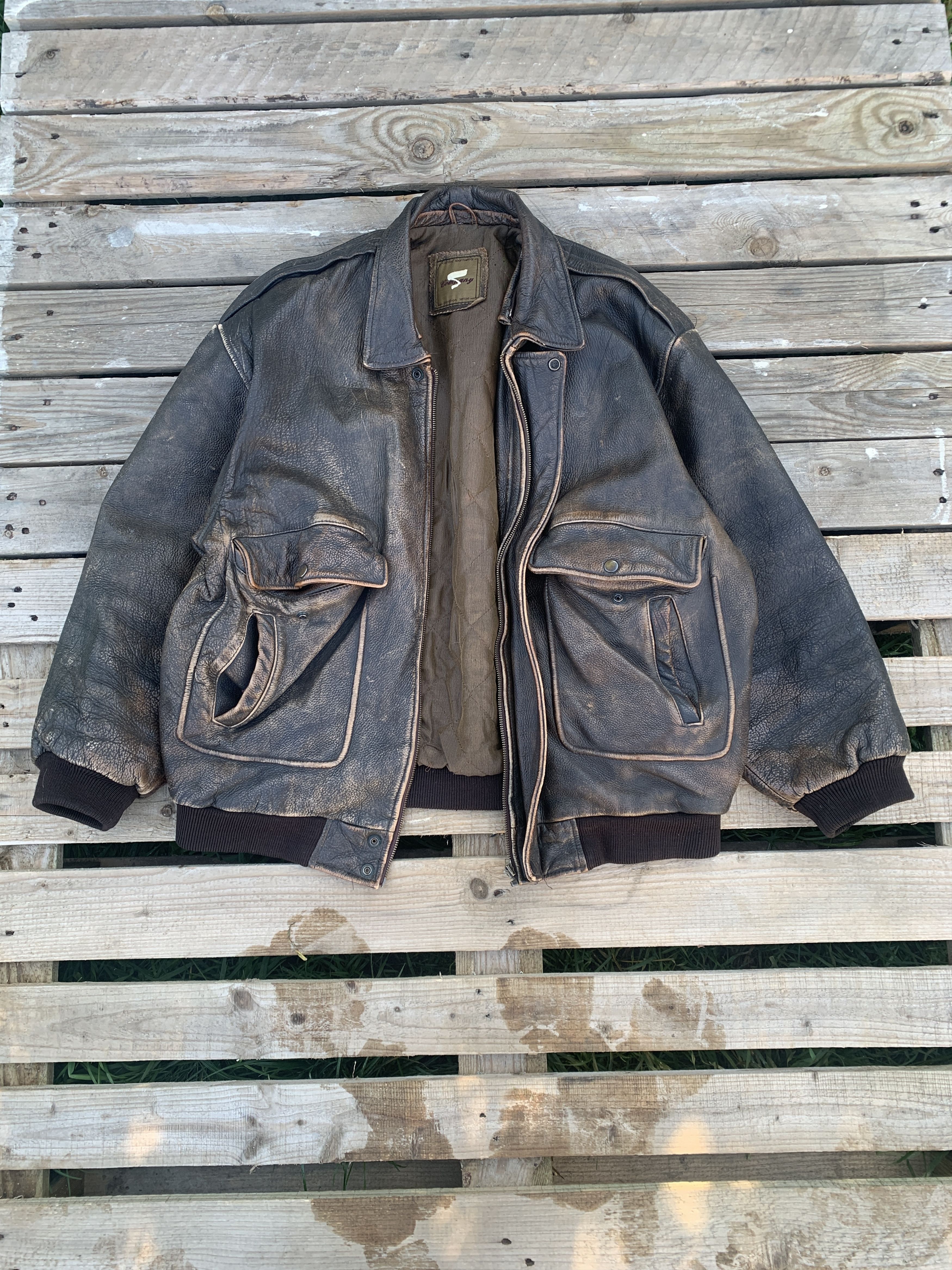 Genuine Leather × Leather Jacket × Vintage Vintage Kanye West Style ...