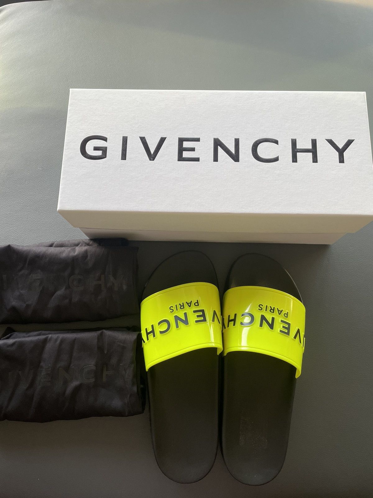 Givenchy Super Rare Brand New Runway Iconic Logo Rubber Slides Shoes ...