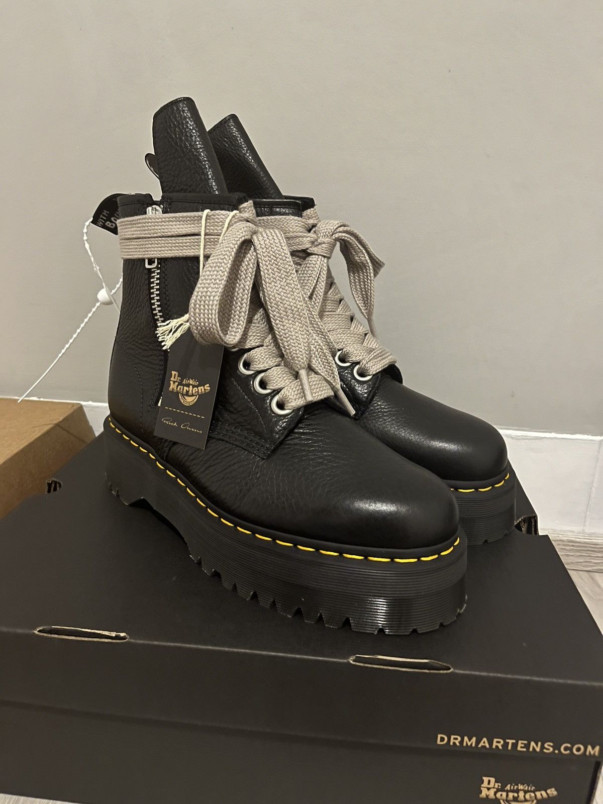 Rick Owens Rick Owens x Dr. Mertens 1460 Quad Sole Jumbo Lace | Grailed