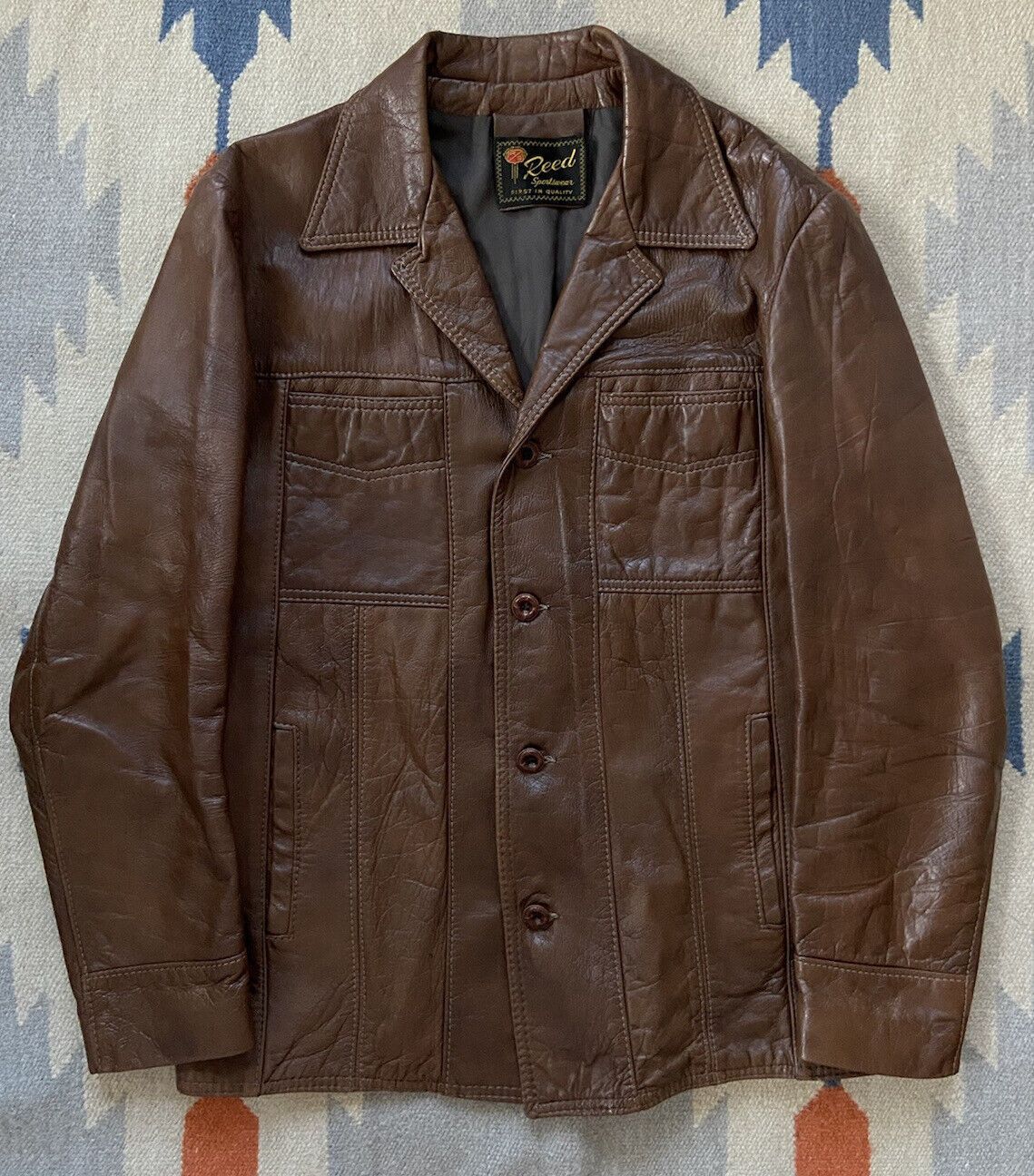 Grailed × Vintage Vintage 70s Reed Sportswear Brown Leather Jacket Fits ...