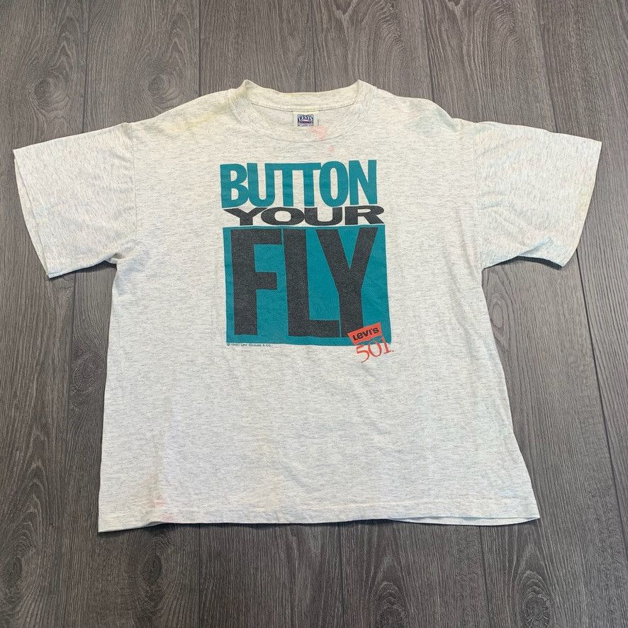 Levi's × Vintage Vintage Levis Button Your Fly 90s T Shirt | Grailed