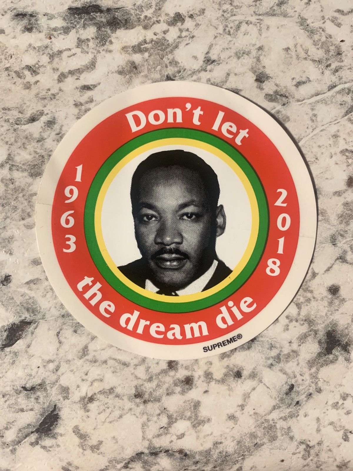 Supreme SS18 Supreme MLK Martin Luther King Sticker Red | Grailed