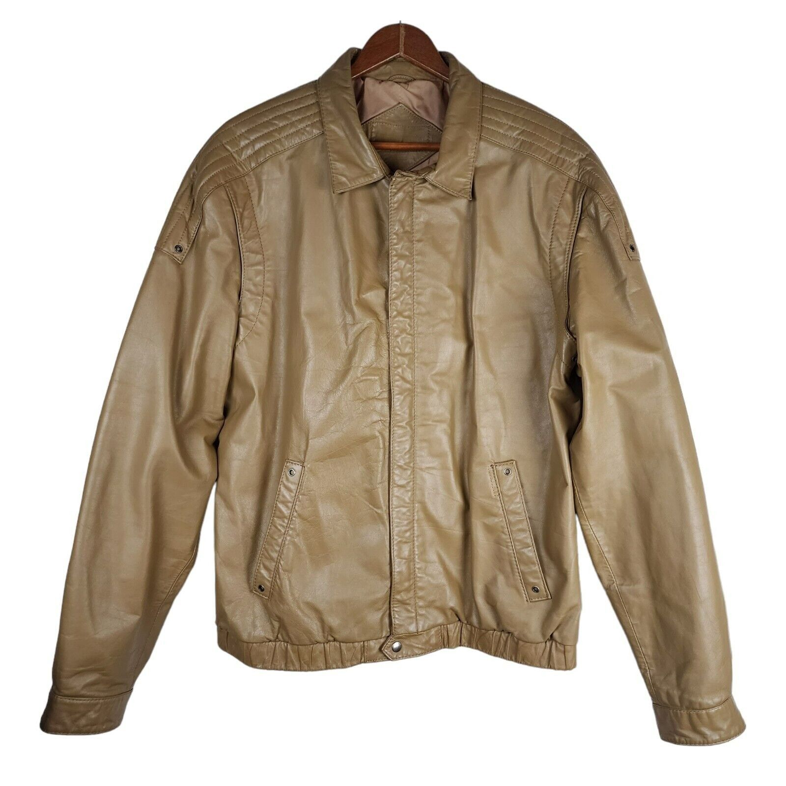 Members Only VTG Members Only Leather Bomber Jacket Mens Size Large ...