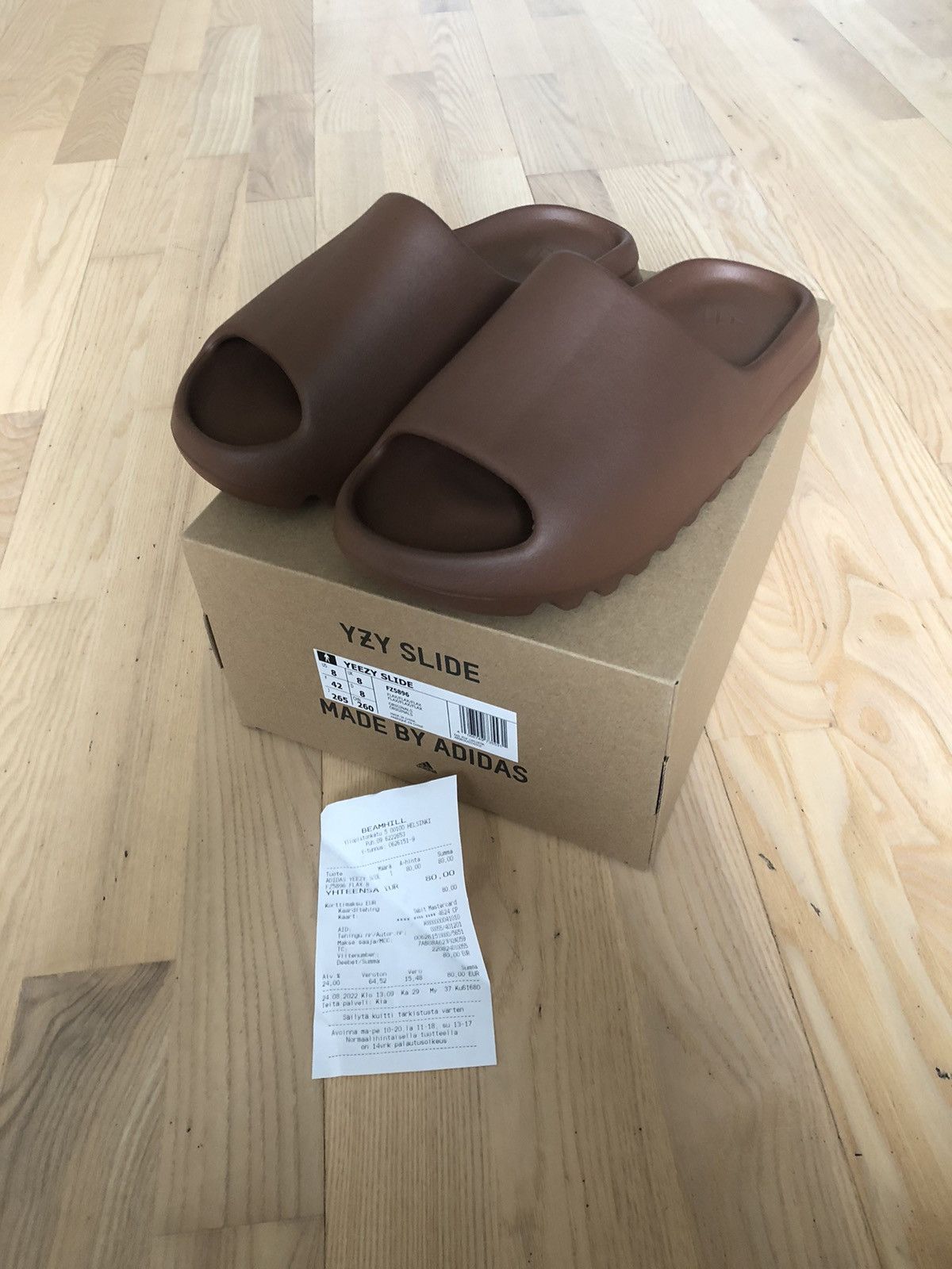 Adidas × Kanye West yeezy slide flax | Grailed