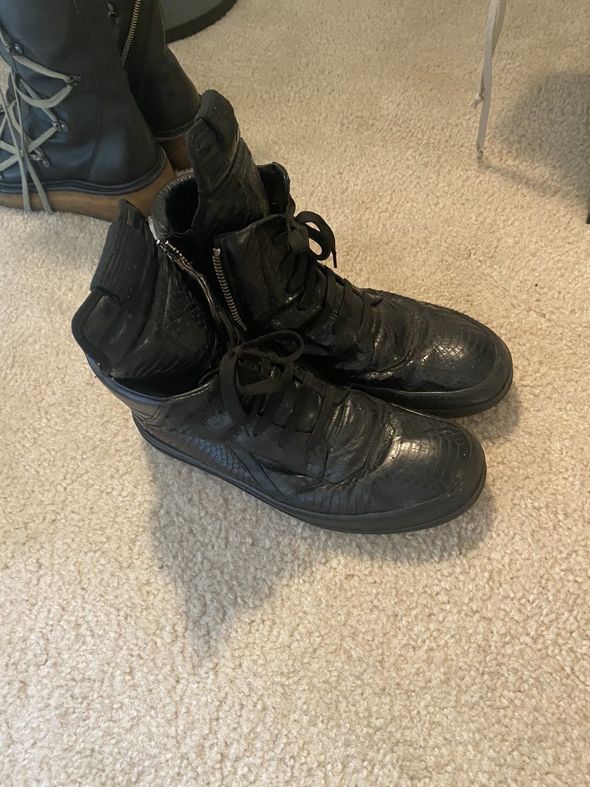 Rick Owens Rick Owens python leather geobasket | Grailed