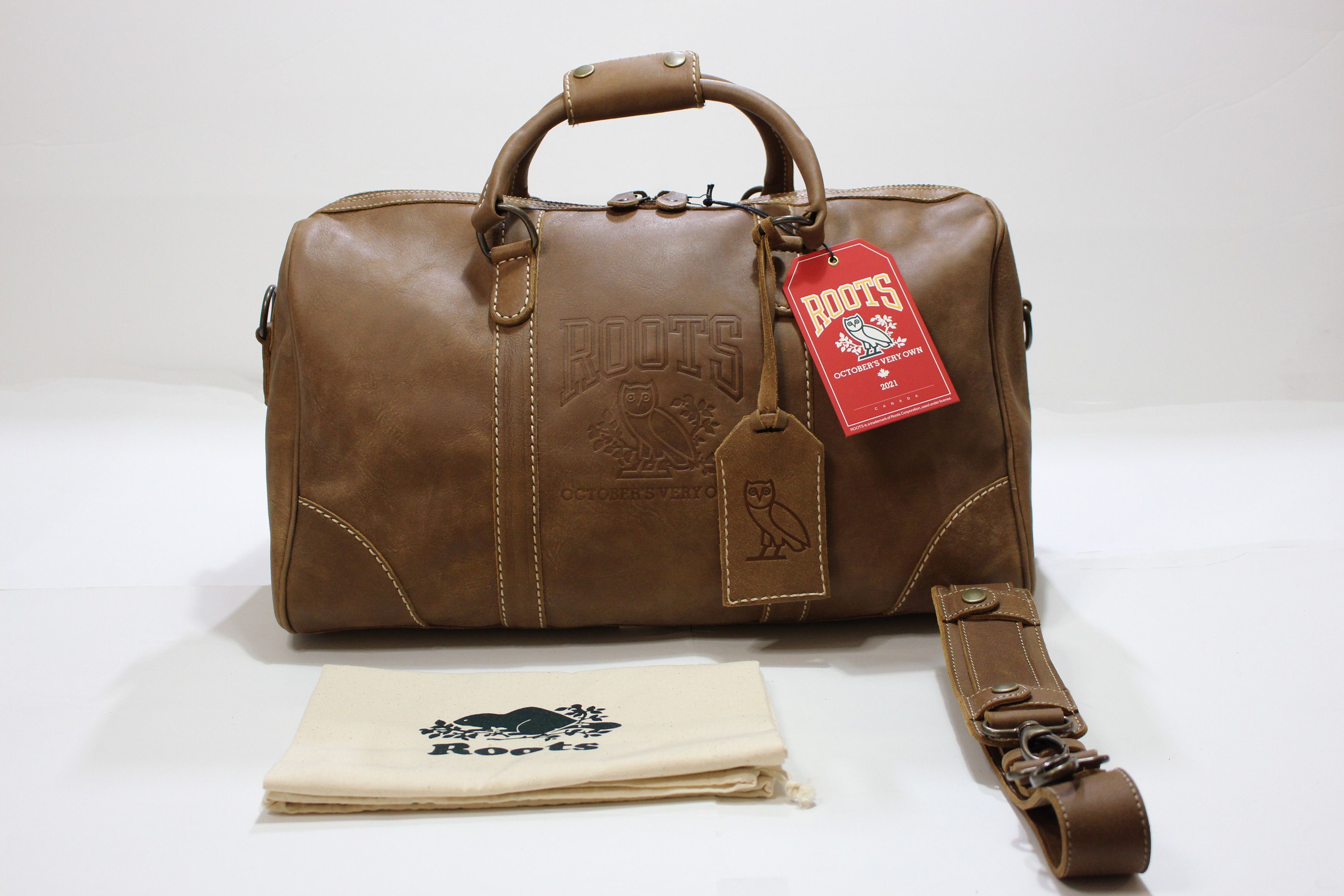 Drake × Octobers Very Own × Roots OVO® X ROOTS LARGE BANFF DUFFLE BAG ...
