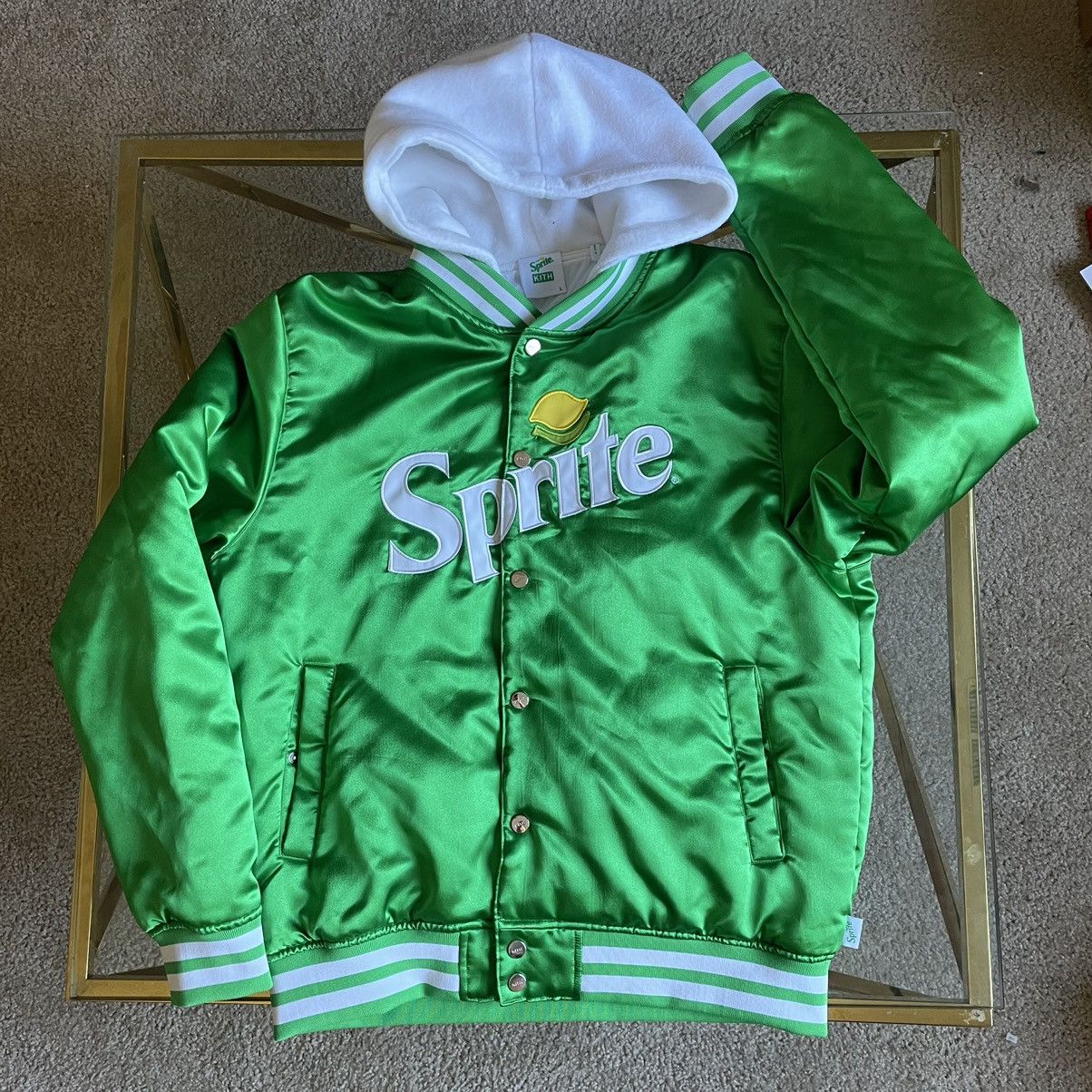 Coca Cola × Kith Sprite Hooded Satin Varsity Jacket | Grailed