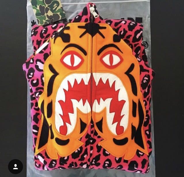 Bape Pink Leopard Print Tiger Hoodie | Grailed