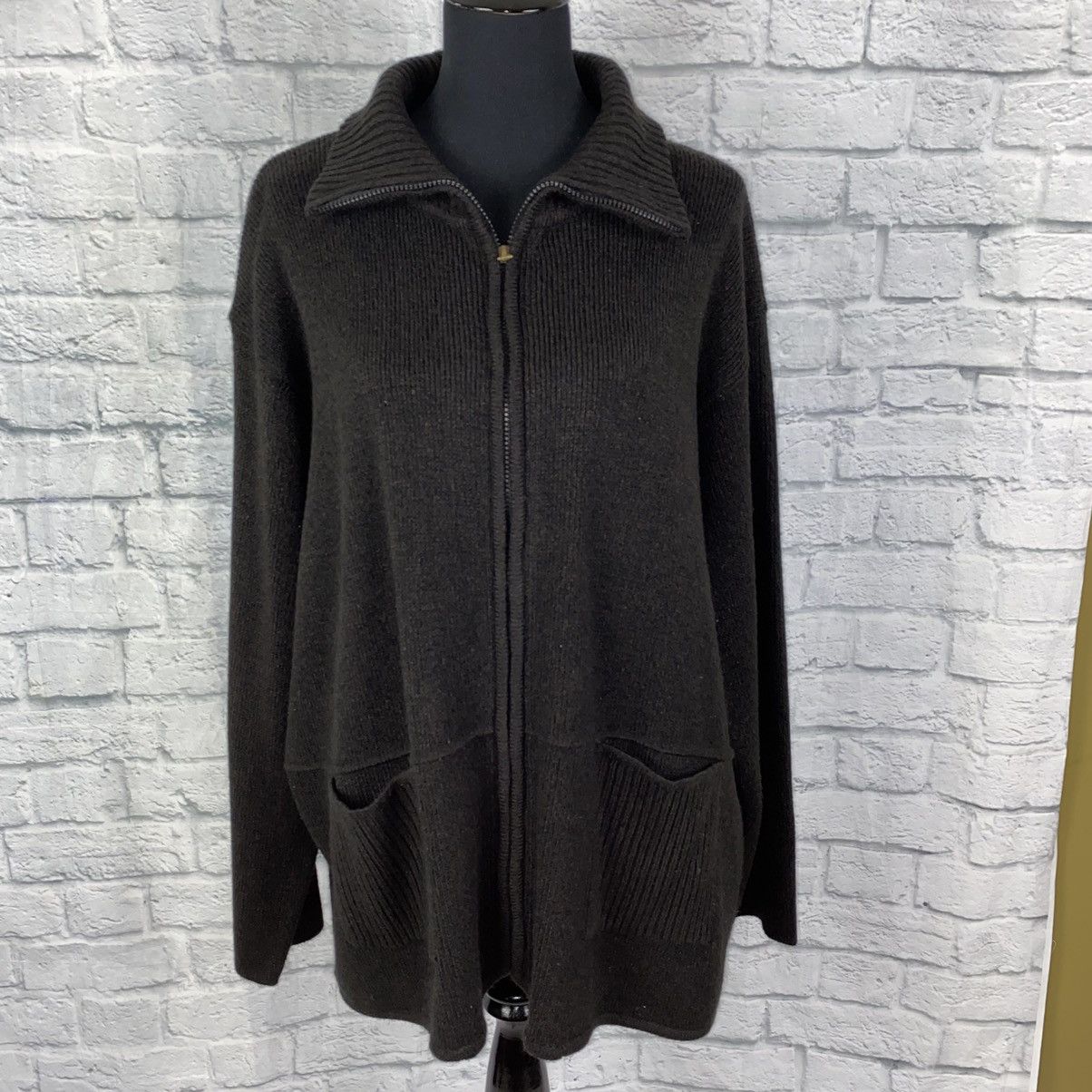 Other KC collection full zip turtleneck sweater jacket brown sz 2X ...