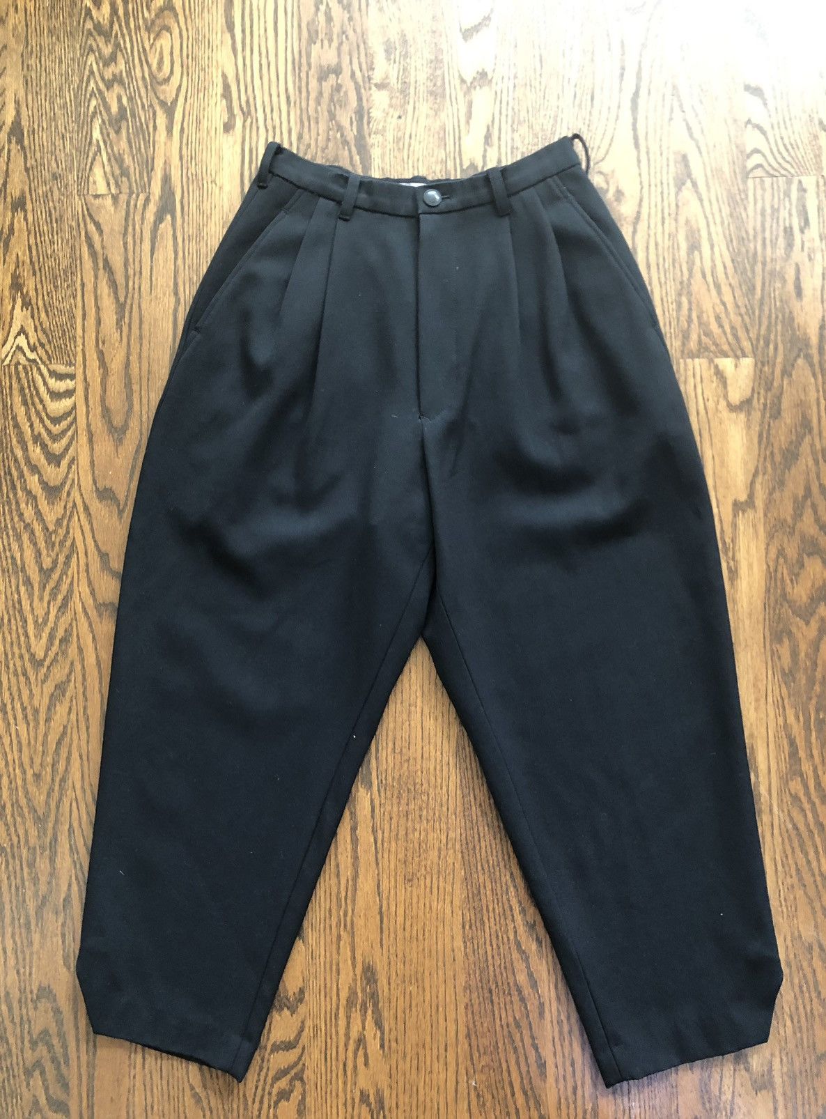 Yohji Yamamoto Wool split side hem pleat pants | Grailed