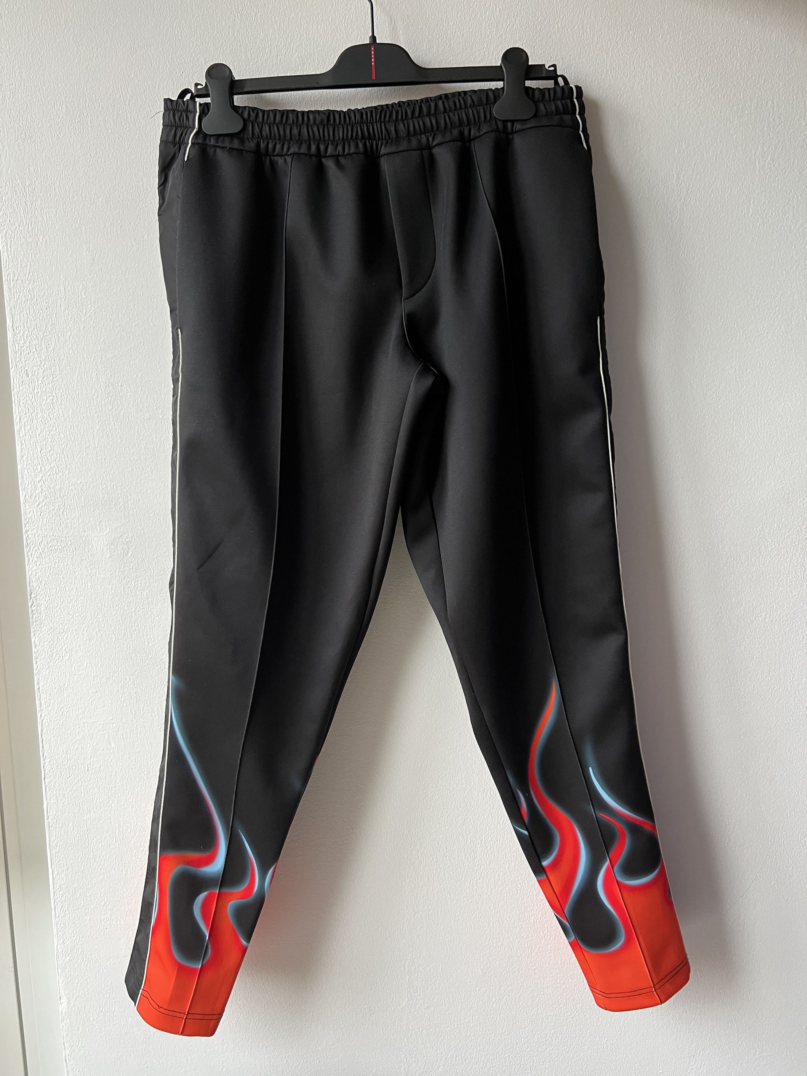 Prada [RARE] Prada A$ap Rocky Custom Flame Merch Pants | Grailed