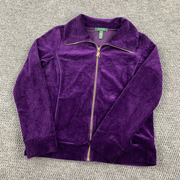 Ralph Lauren Lauren Ralph Lauren Purple Velour Velvet Jacket Womens ...
